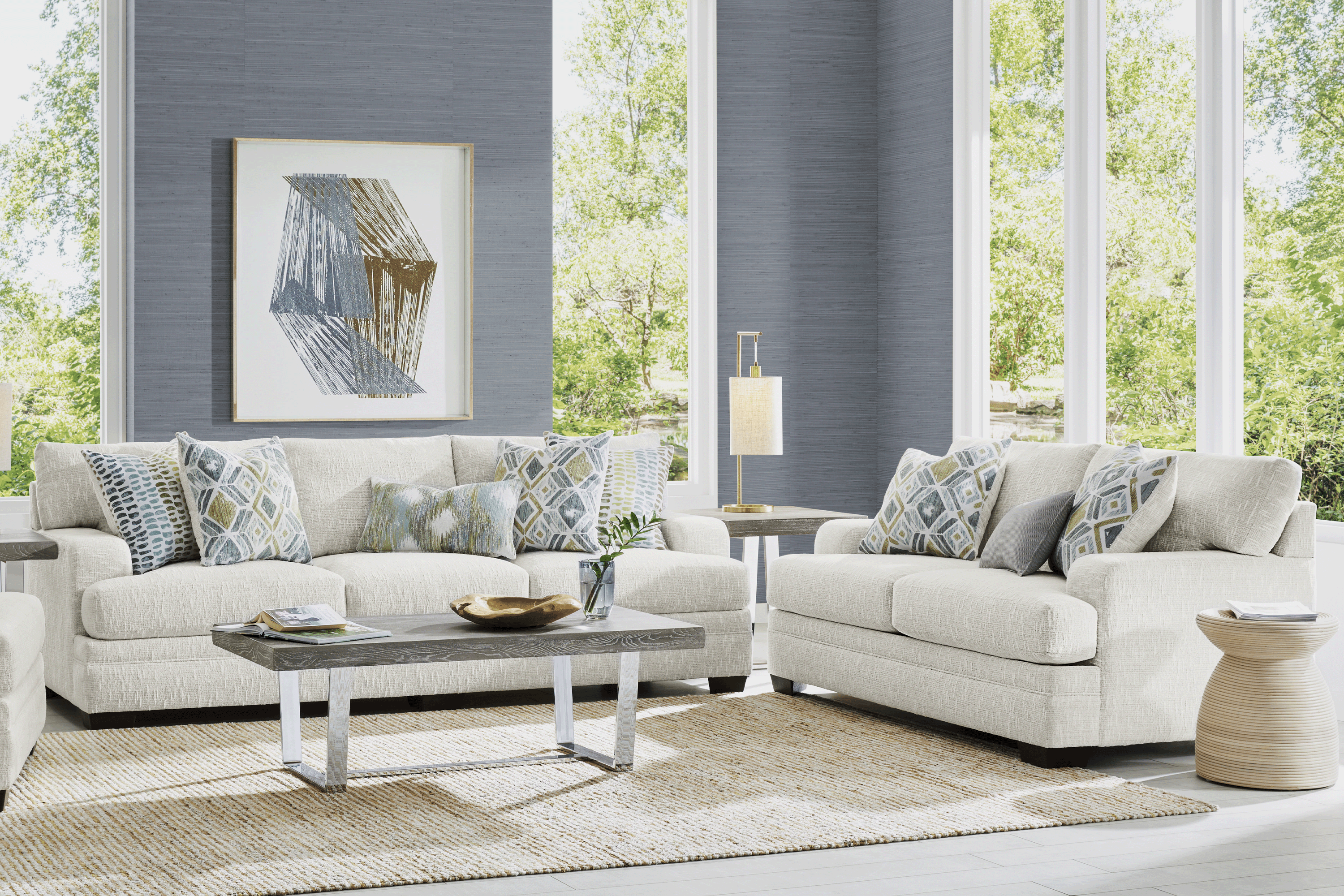 Charlton Park Ivory Beige Chenille Fabric Sleeper Sofa | Rooms to Go
