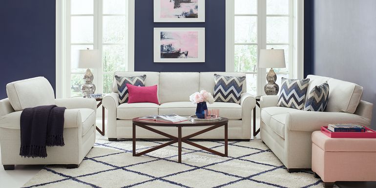 White Living Room Furniture Sets (Sofa & Loveseat)﻿