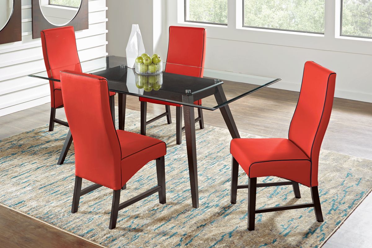Galena Espresso Dark Wood Red Side Chair - Rooms To Go