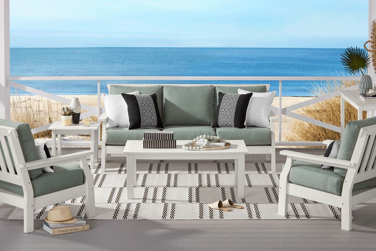 Fifth & Shore Eastlake White Colors,White Green Outdoor Club Chair ...