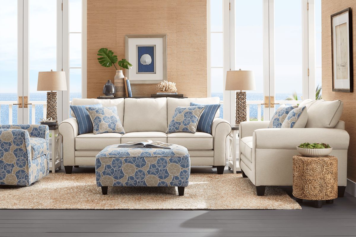 Kailani Coast Blue Polyester Fabric Swivel Accent Chair - Rooms To Go