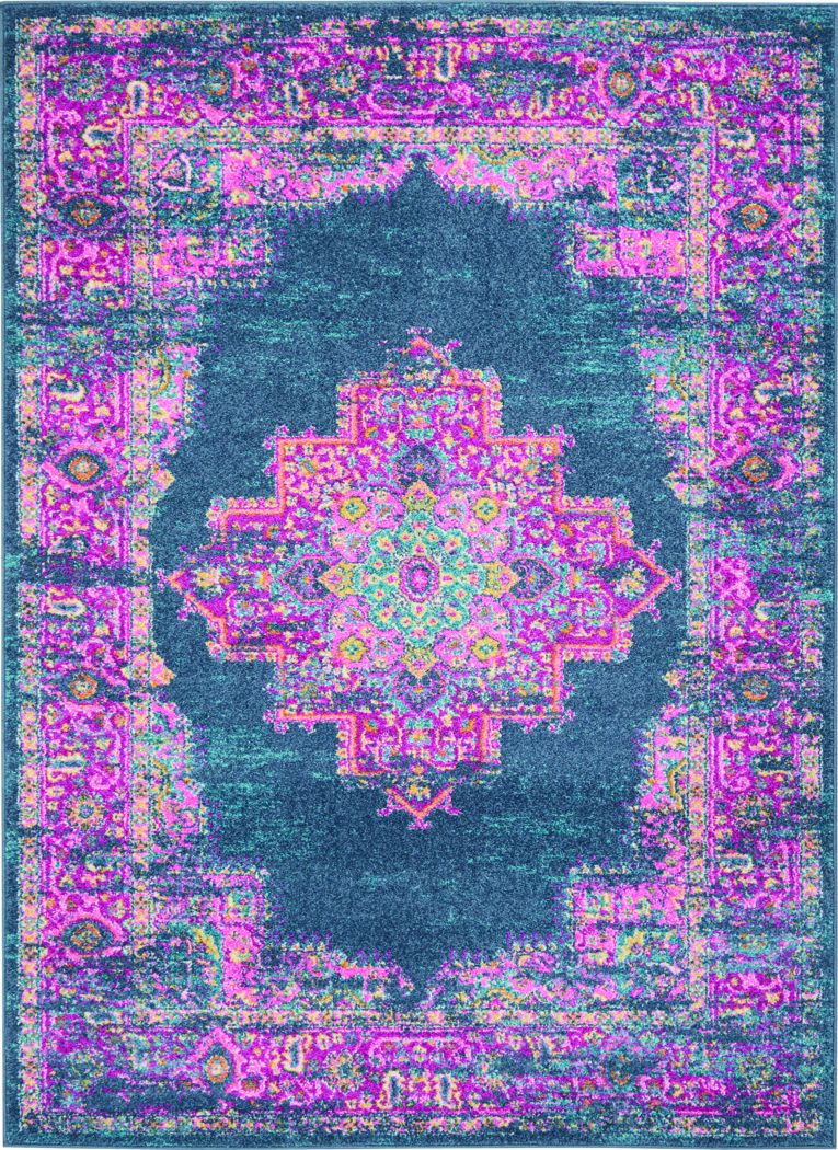 Kids Gypsy Spring Blue 3'9 x 5'9 Rug - Rooms To Go