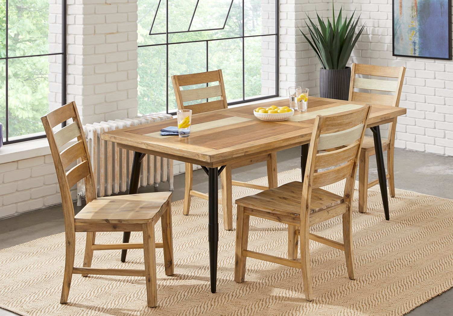 Midtown Loft Natural 5 Pc Dining Room - Rooms To Go