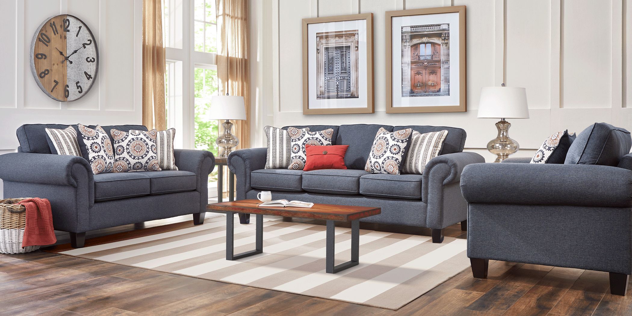 Oakhurst Denim 5 Pc Living Room - Rooms To Go