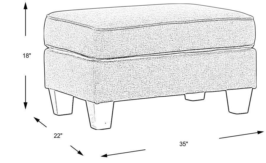 Pennington Blue Ottoman - Rooms To Go