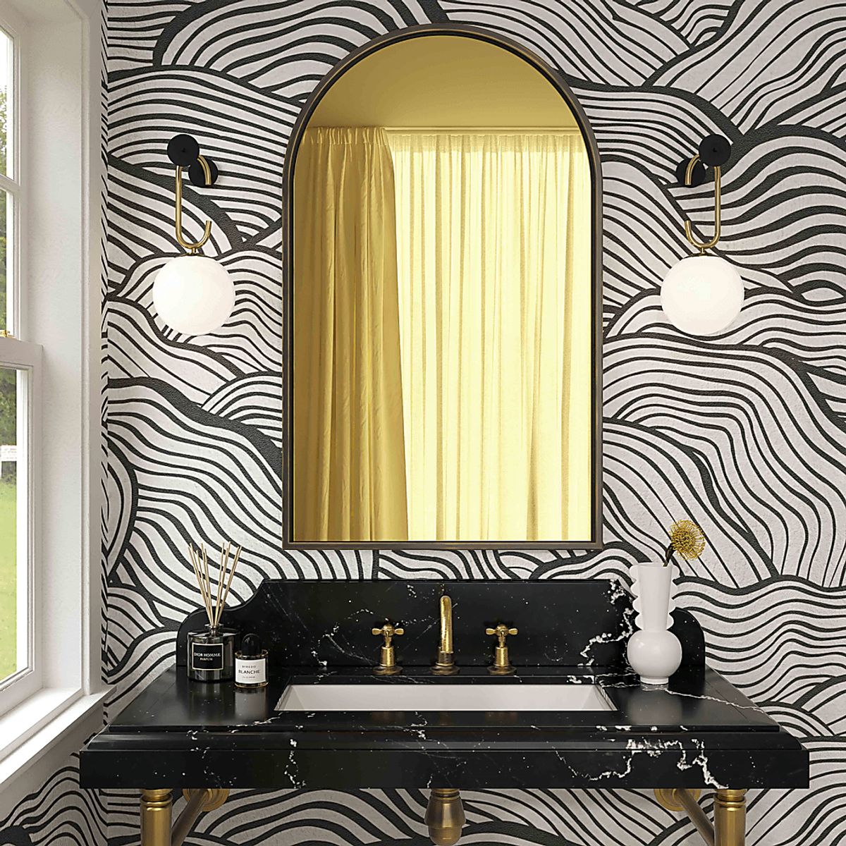 Aarles Bronze Brown,Yellow Mirror | Rooms to Go