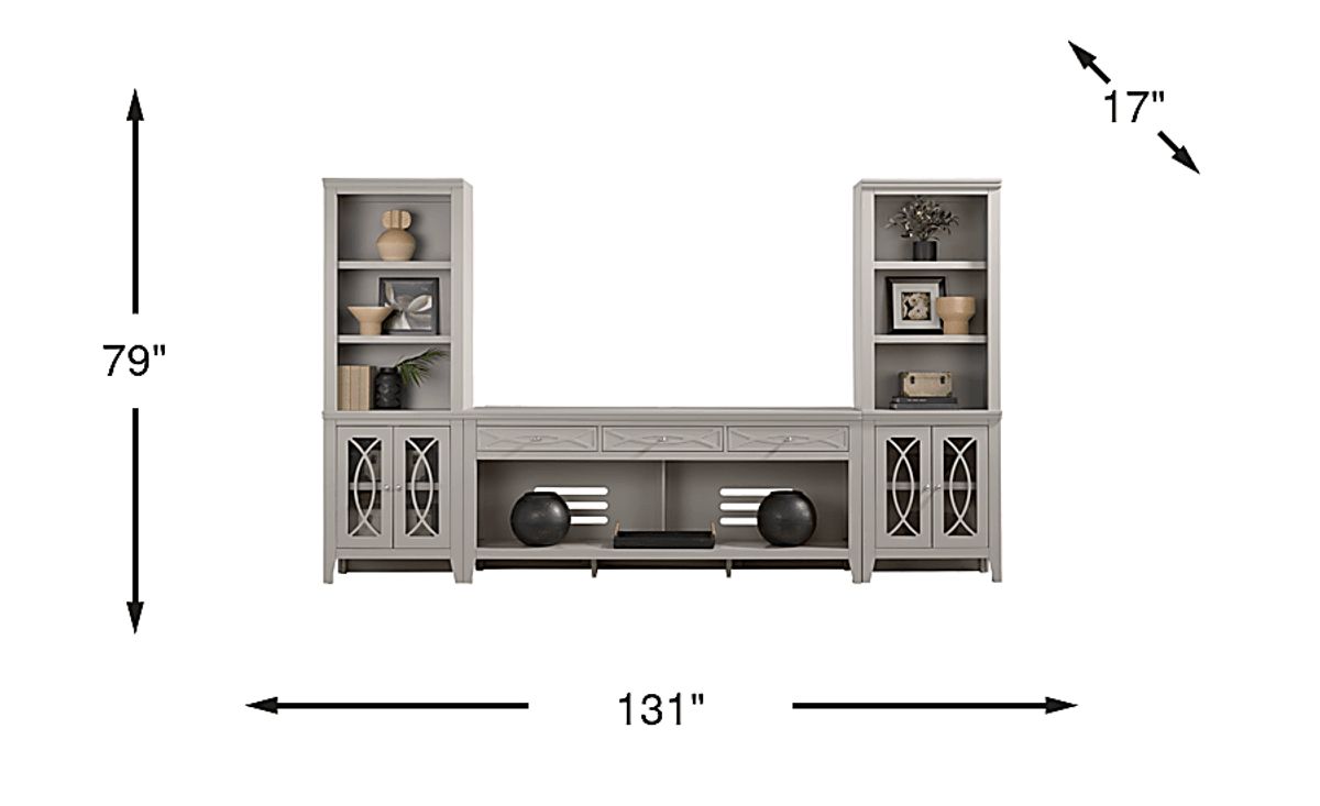Abbie II Gray 3 Pc Wall Unit With 77 In Console | Rooms to Go