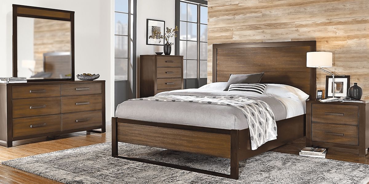 Abbott Hazelnut 8 Pc Queen Panel Bedroom - Rooms To Go