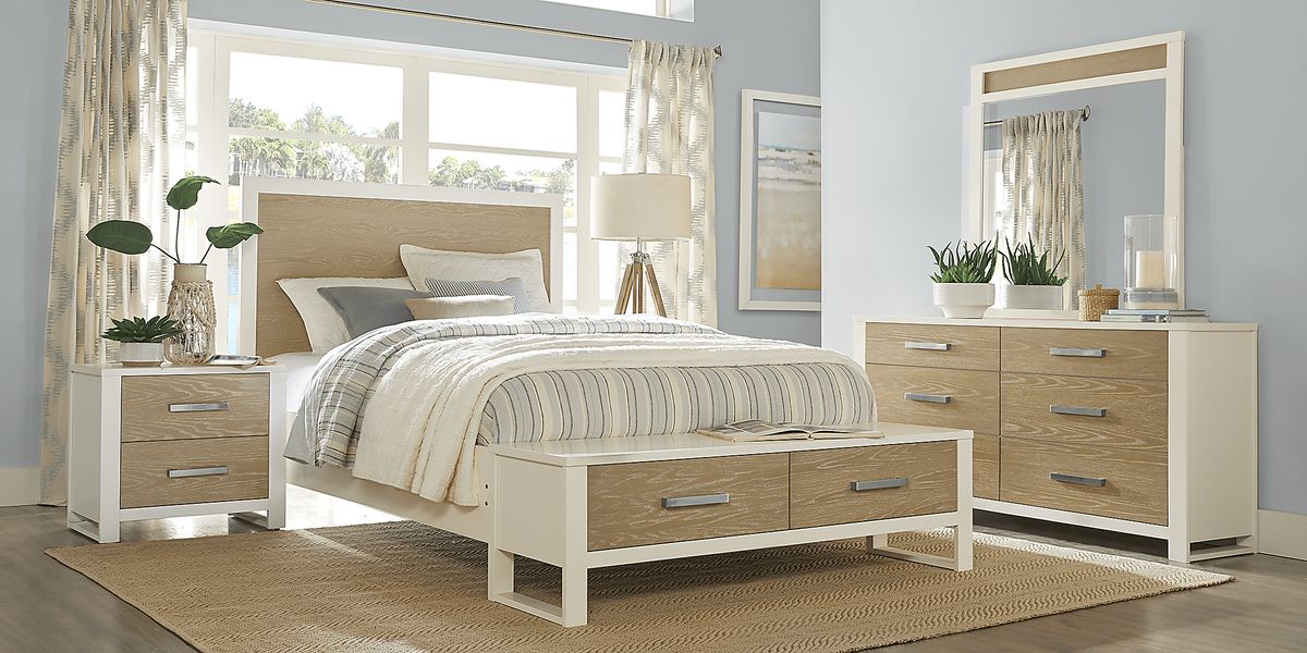 Abbott White 8 Pc King Panel Bedroom with Storage - Rooms To Go
