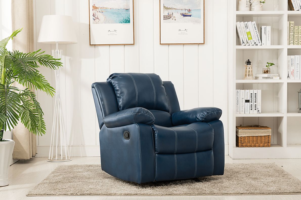 Absecon Blue Rocker Recliner - Rooms To Go