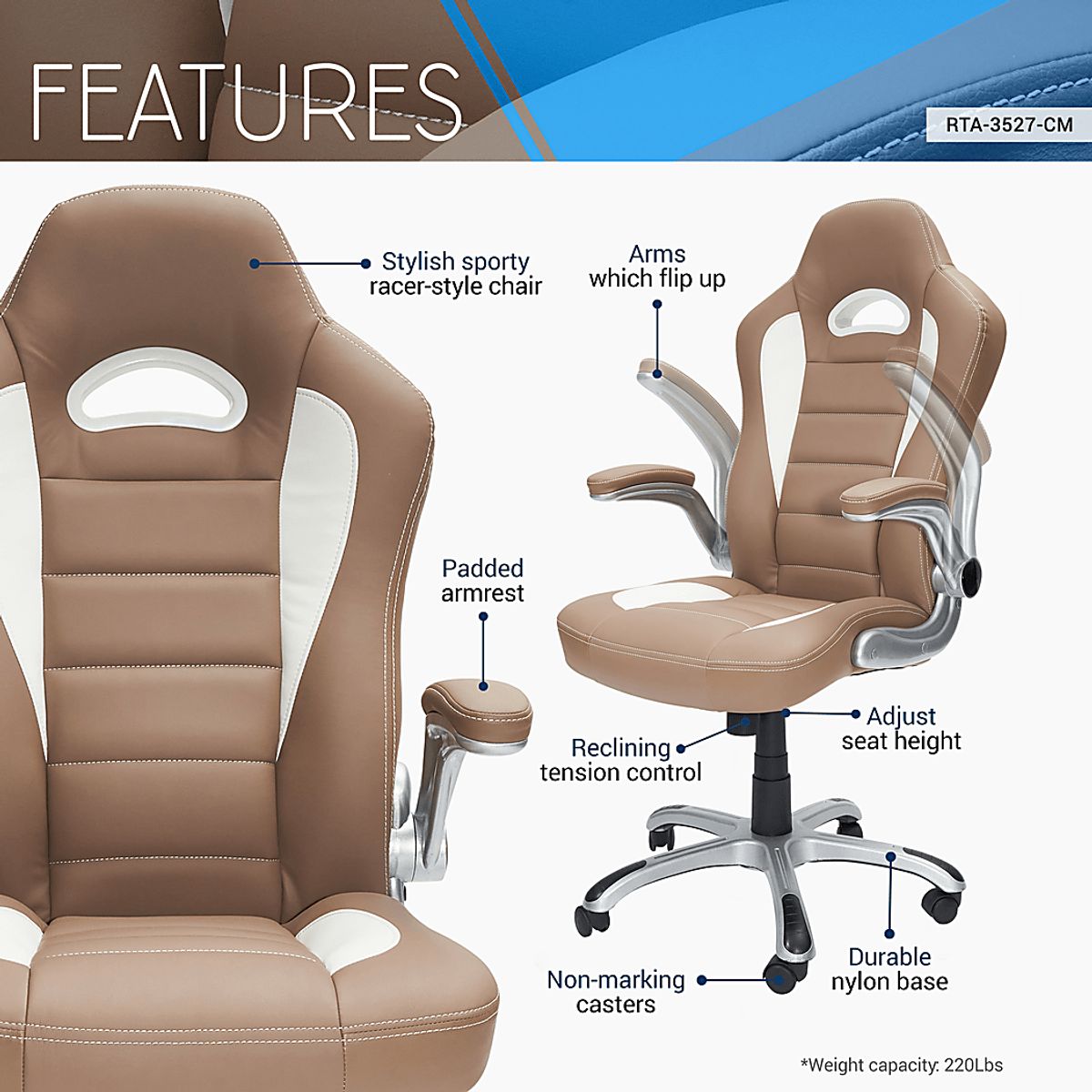 Abubi Camel Brown Nylon,Polyurethane Fabric Desk Chair | Rooms to Go