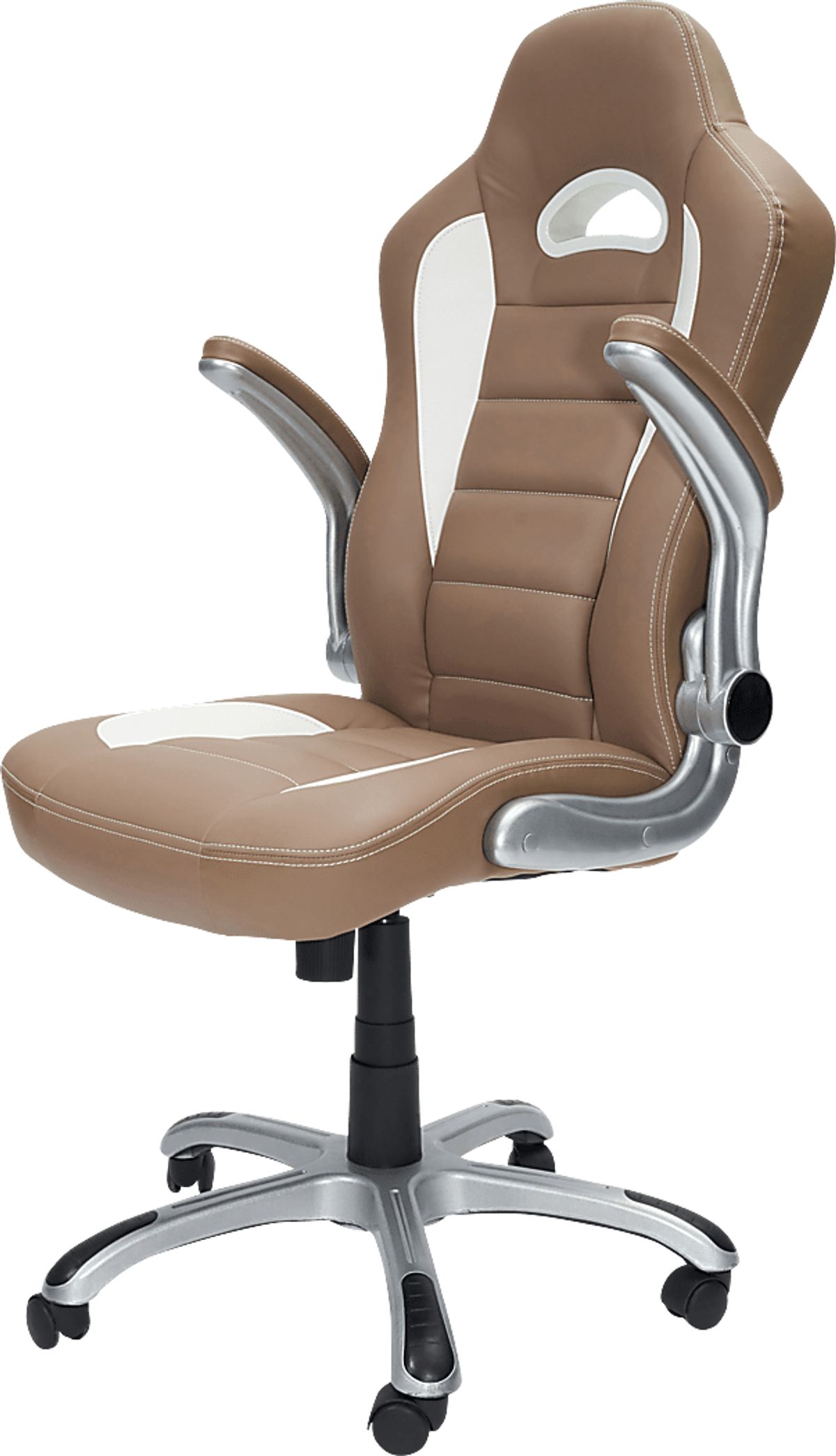 Abubi Camel Brown Nylon,Polyurethane Fabric Desk Chair | Rooms to Go