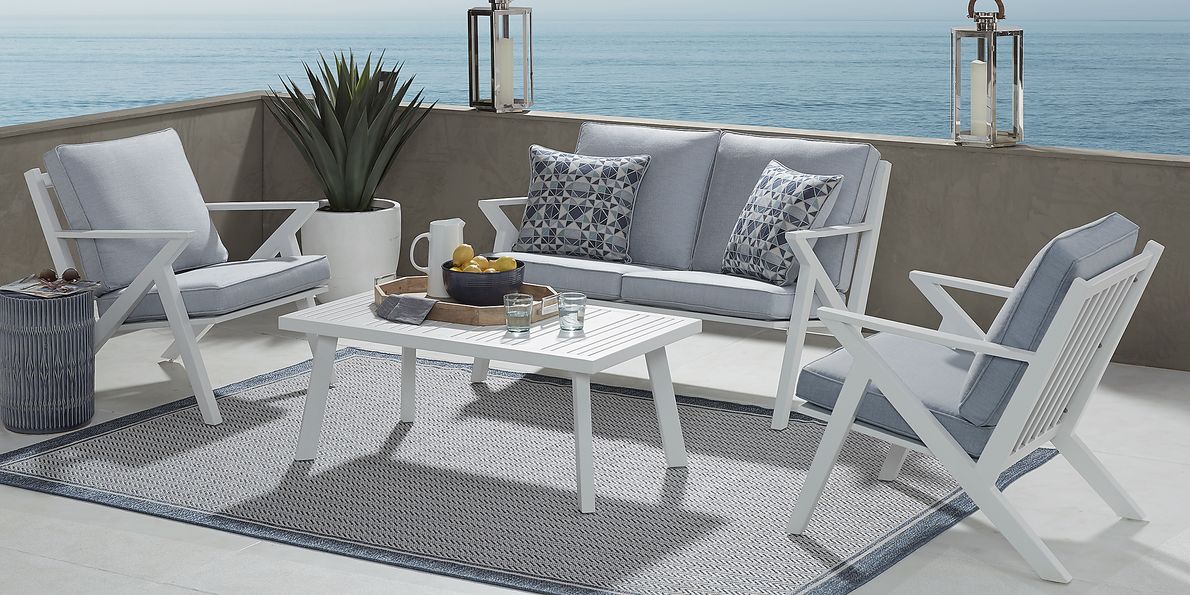 Acadia White Outdoor Cocktail Table - Rooms To Go