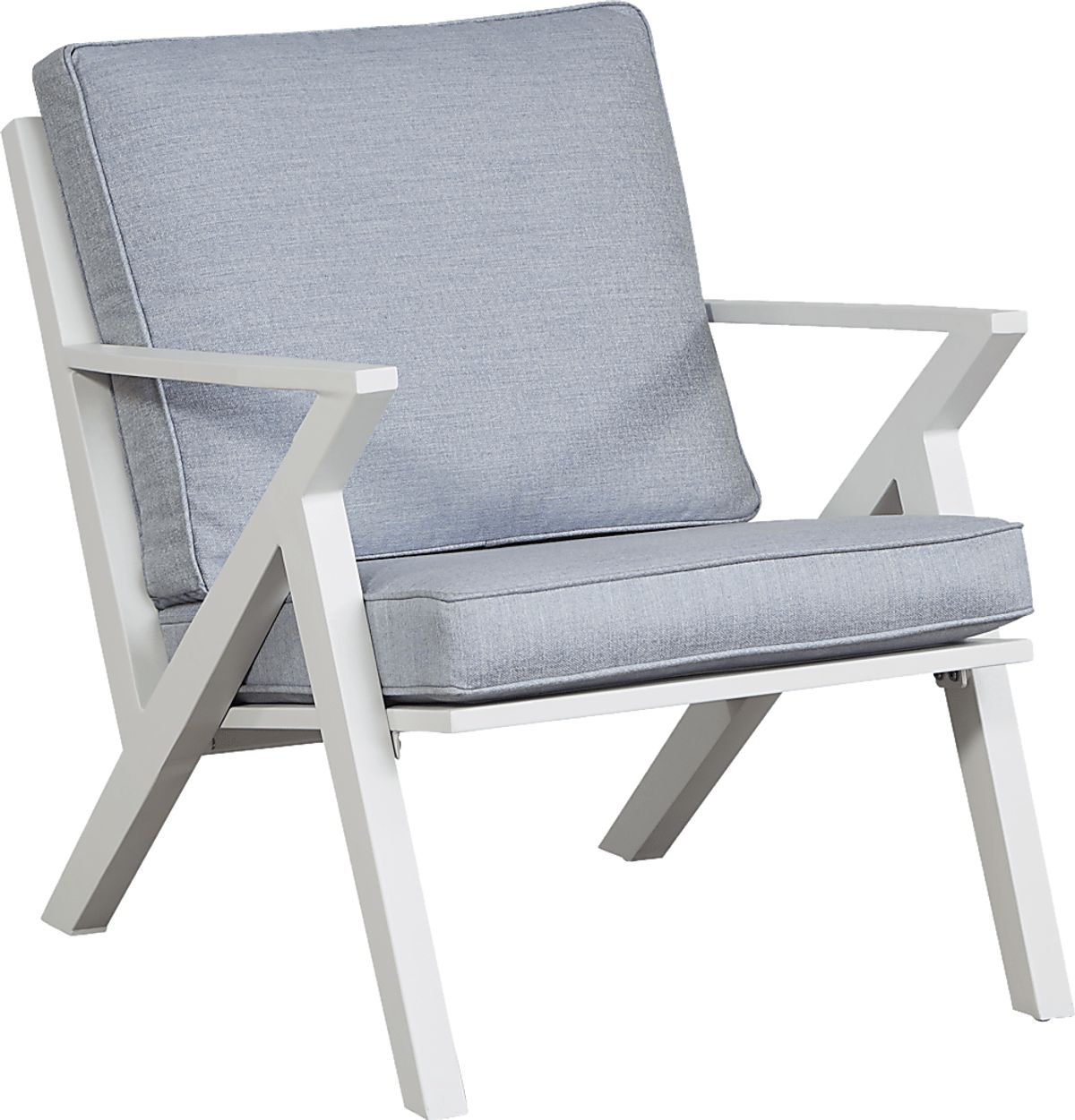Acadia White Colors,White Hydra Blue Aluminum Outdoor Chair | Rooms to Go