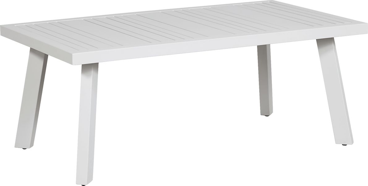 Acadia White Colors,White Aluminum Outdoor Cocktail Table - Rooms To Go