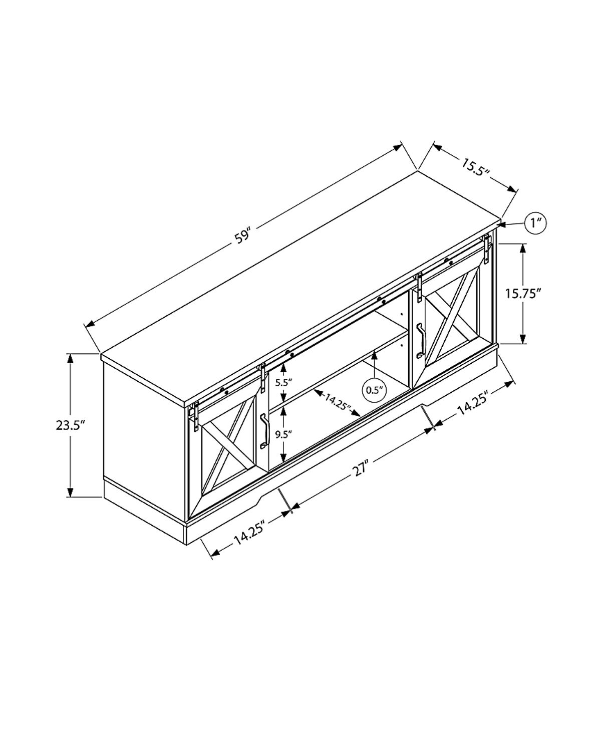 Accolyn Gray 59 in. Console | Rooms to Go