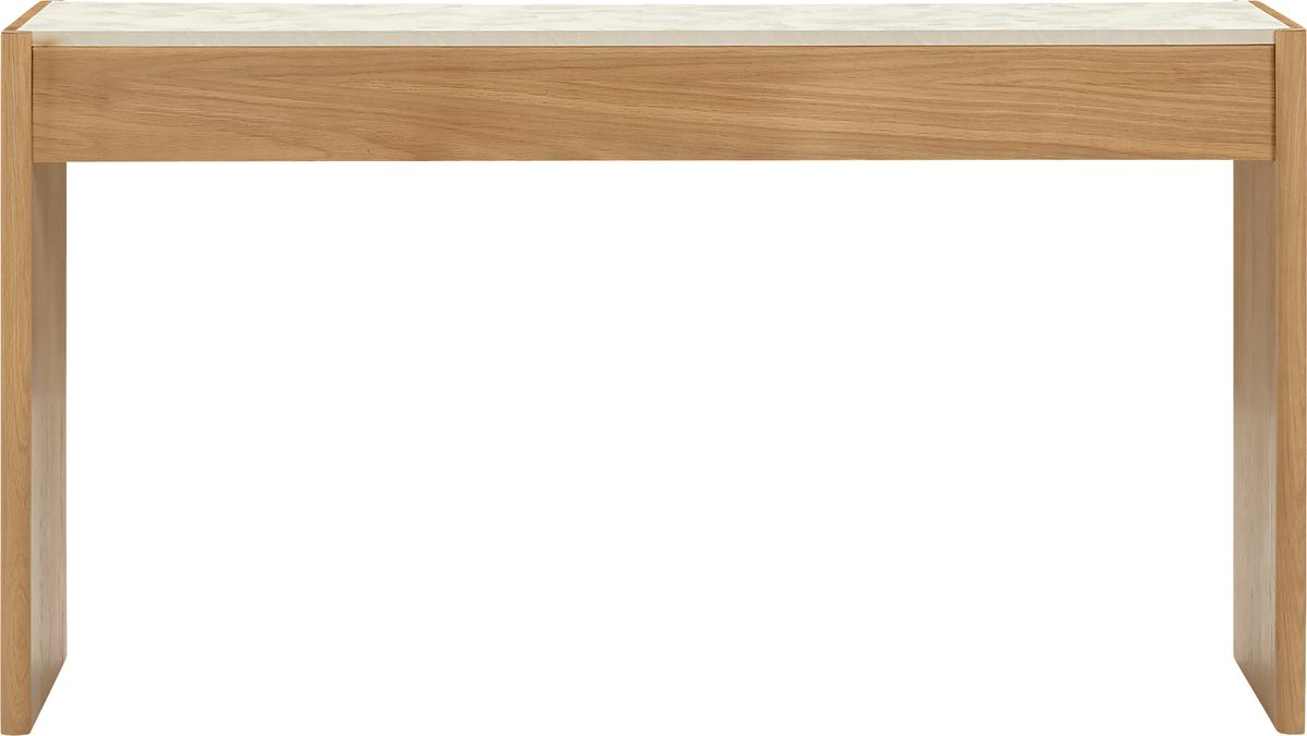 Acecloud Natural Light Wood Beige,White Desk | Rooms to Go