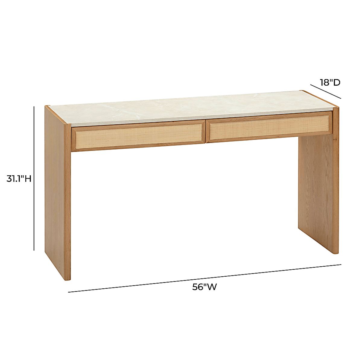 Acecloud Natural Light Wood Beige,White Desk | Rooms to Go