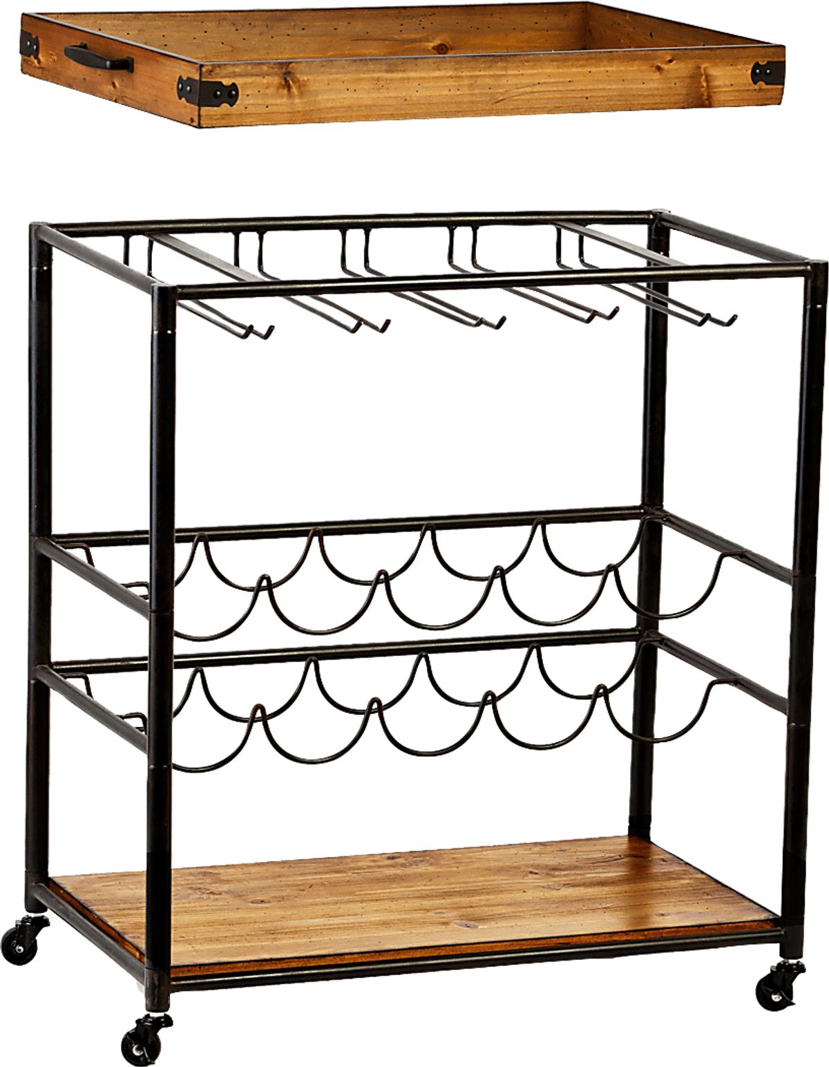 Acewares Natural Light Wood Bar Cart | Rooms to Go