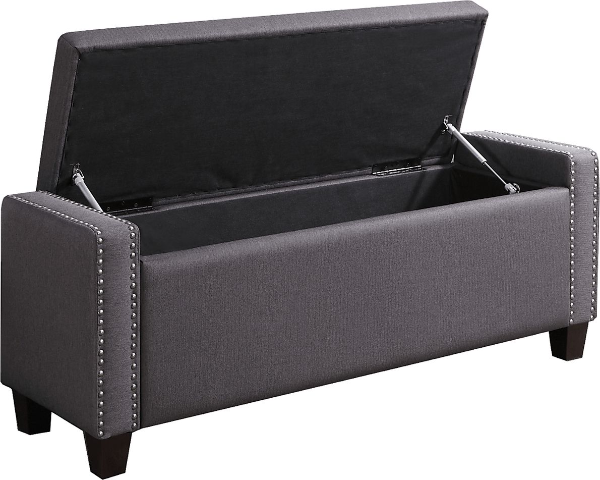 Achelle Slate Storage Bench - Rooms To Go