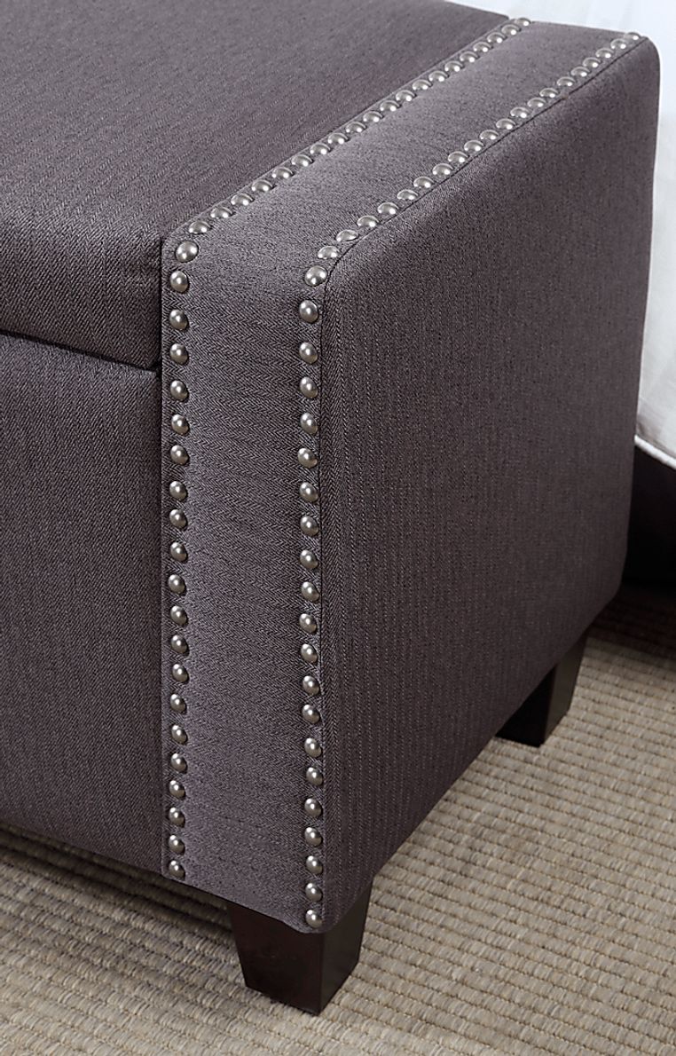 Achelle Slate Storage Bench - Rooms To Go