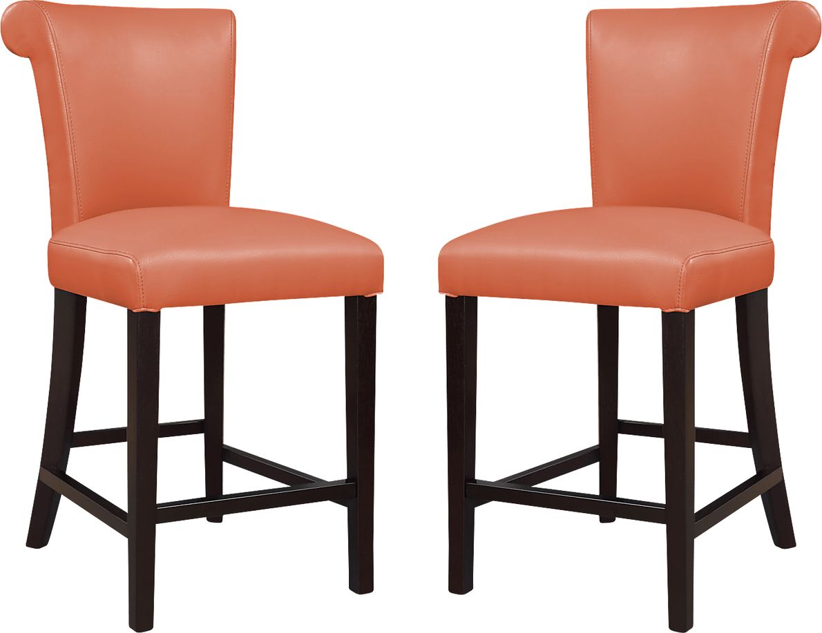 Ackerson Way Orange Counter Height Stool, Set of 2 - Rooms To Go