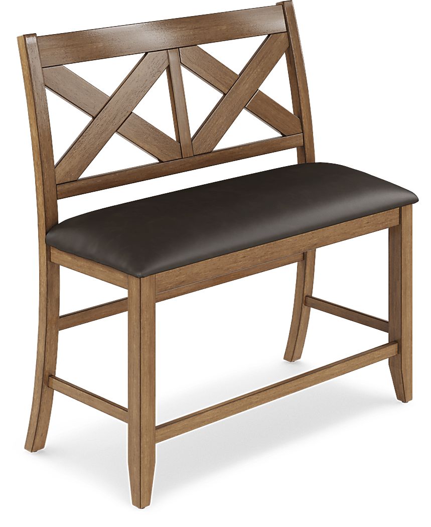 Acorn Cottage Brown Dark Wood Counter Height Bench | Rooms to Go