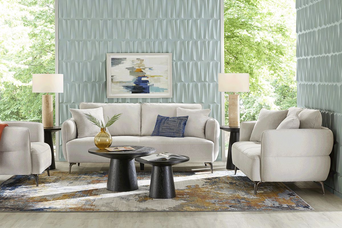 Addison 5 Pc Gray Woven Living Room Set With Sofa, Loveseat, Table Set | Rooms to Go