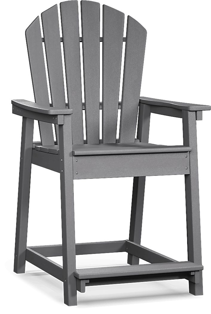 Addy Gray Outdoor Balcony Adirondack Stool - Rooms To Go