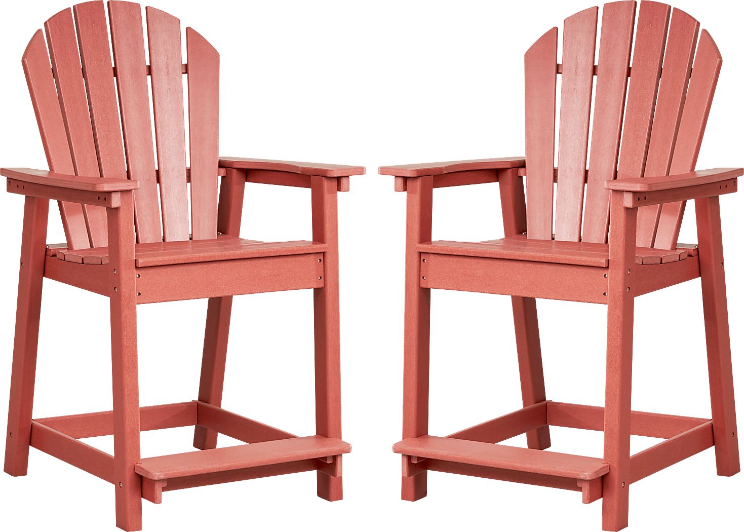 Addy Red Outdoor Balcony Adirondack Stool, Set of 2 - Rooms To Go