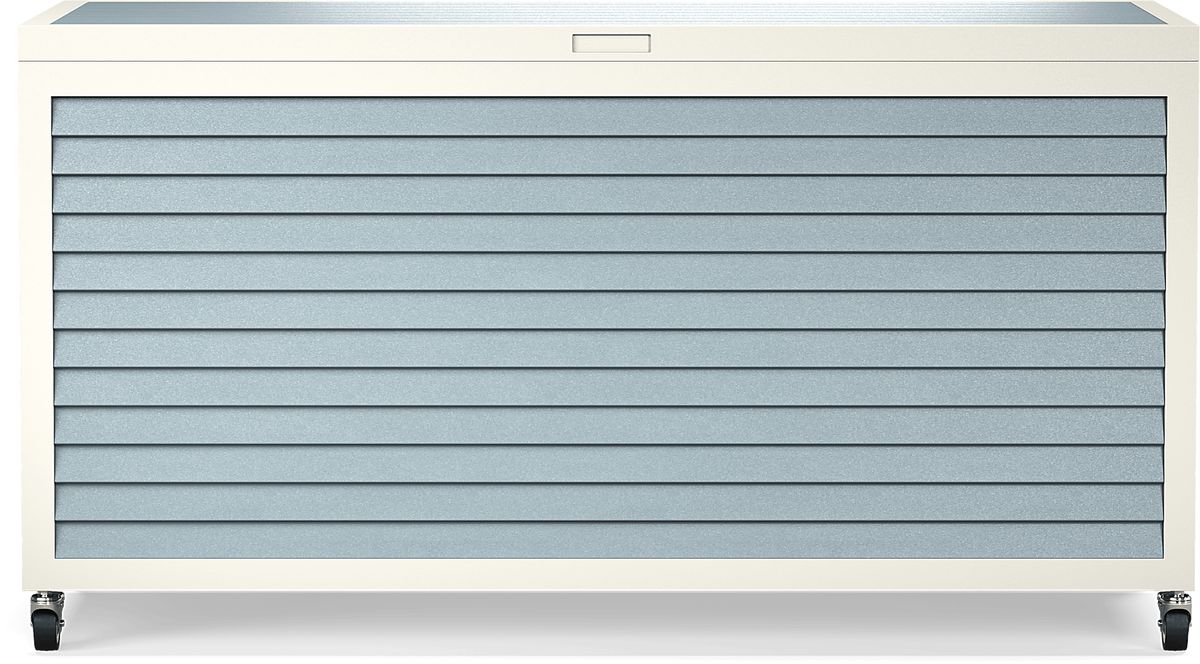 Addy Sky Blue Synthetic Fabric Outdoor Storage Box | Rooms to Go