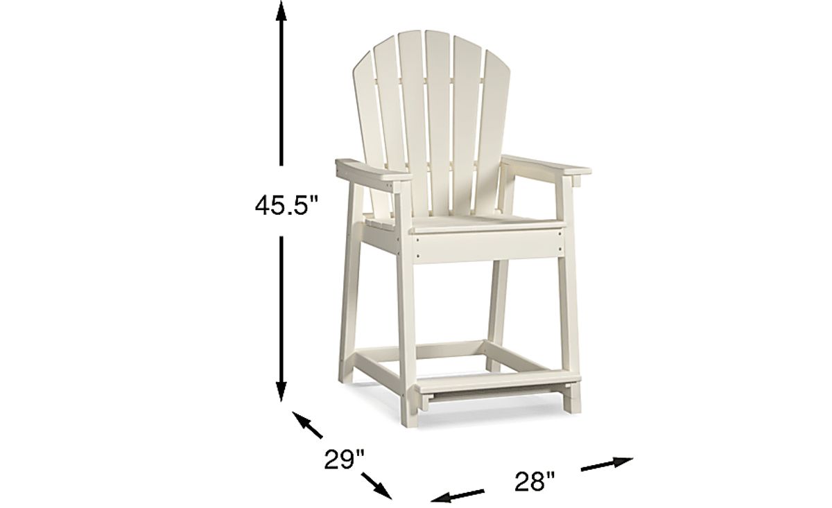 Addy White Colors,White Synthetic Fabric Outdoor Barstool | Rooms to Go