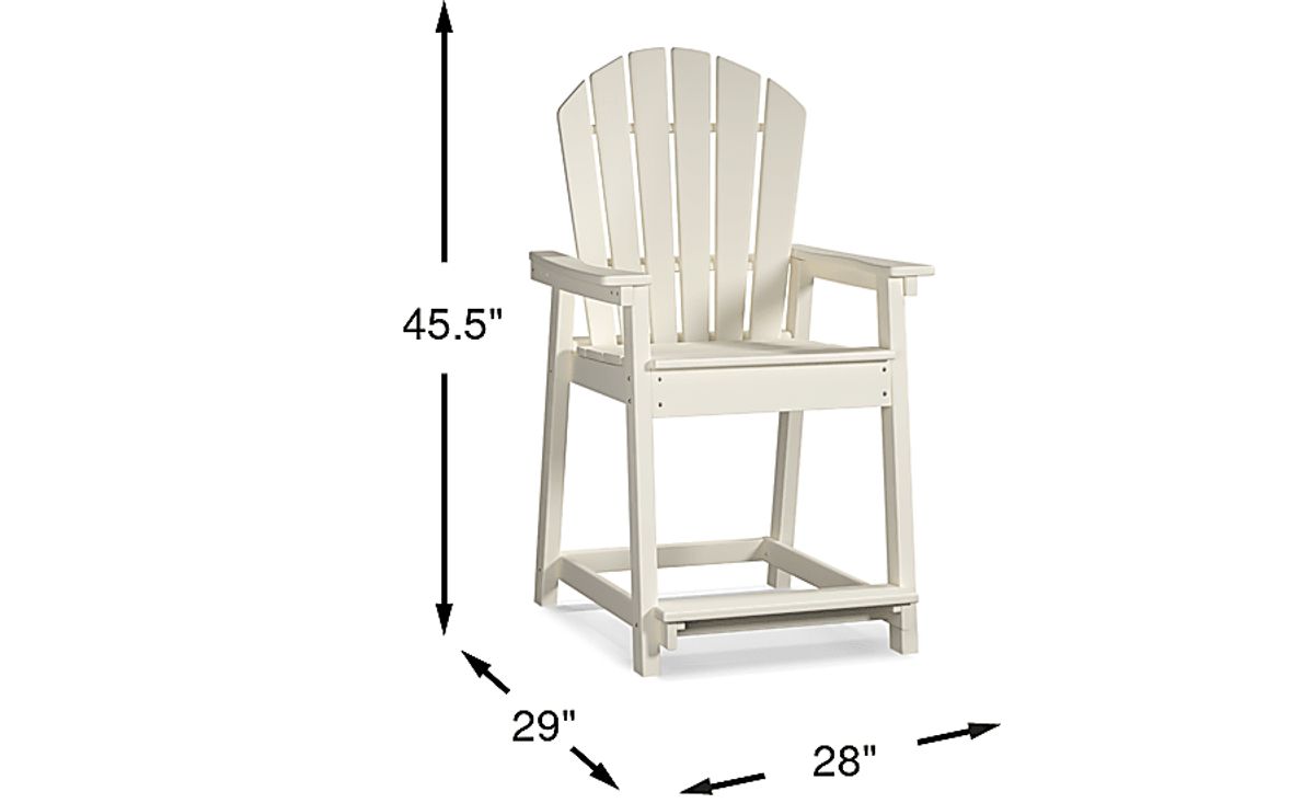 Addy White Colors,White Synthetic Fabric Outdoor Barstool | Rooms to Go