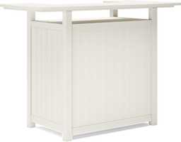 Addy White Colors,White Synthetic Fabric Outdoor Bar Table | Rooms to Go
