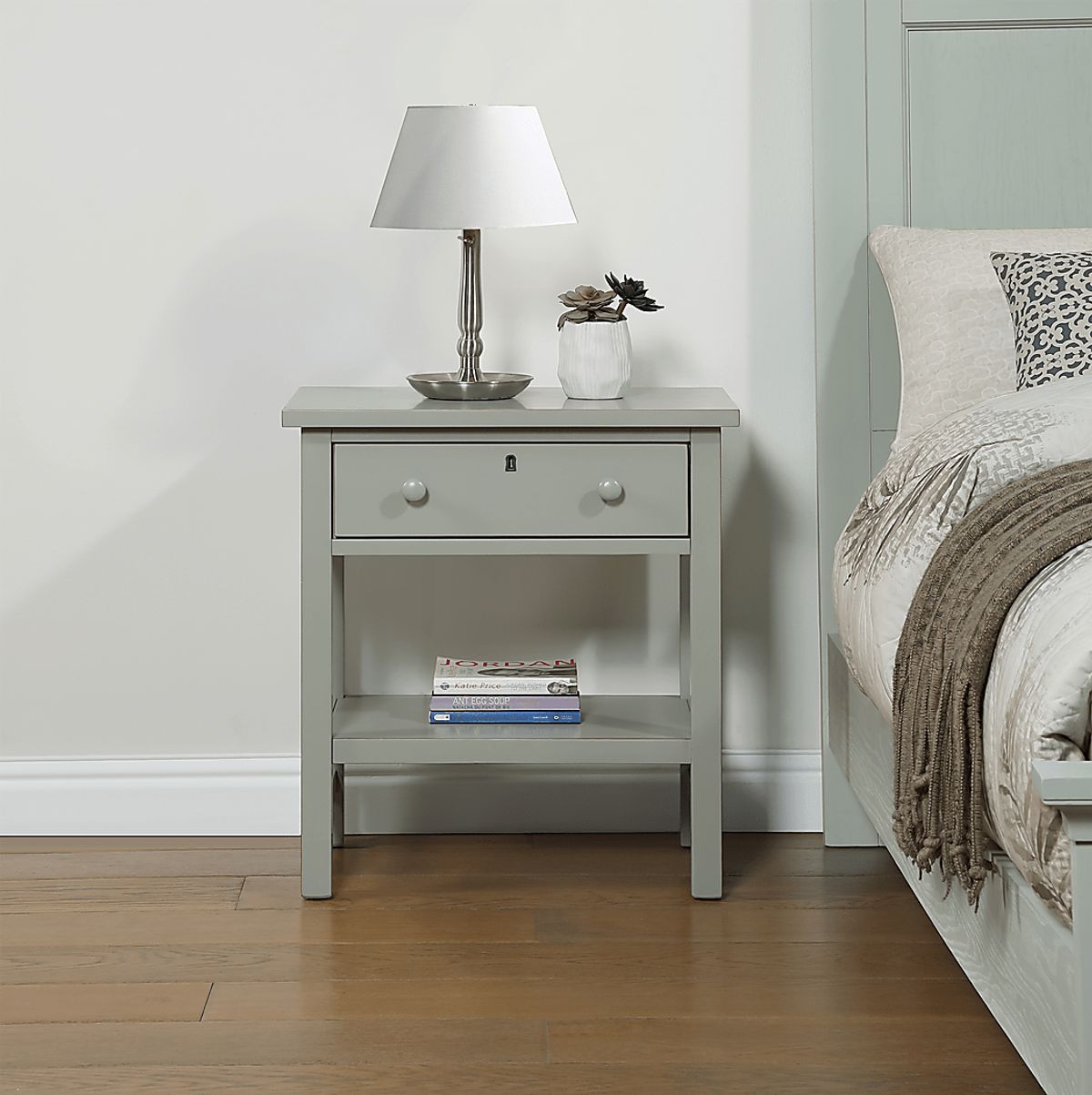Adelaide Gray Nightstand | Rooms to Go