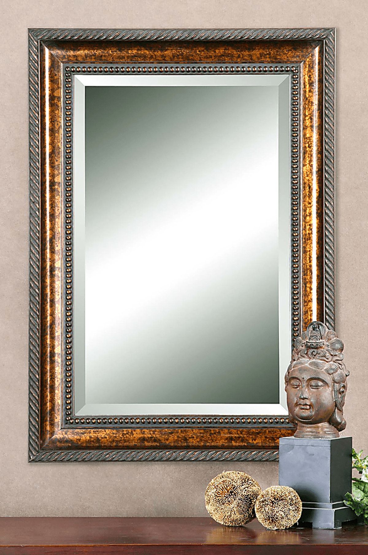 Adeliz Brown Dark Wood Mirror | Rooms to Go