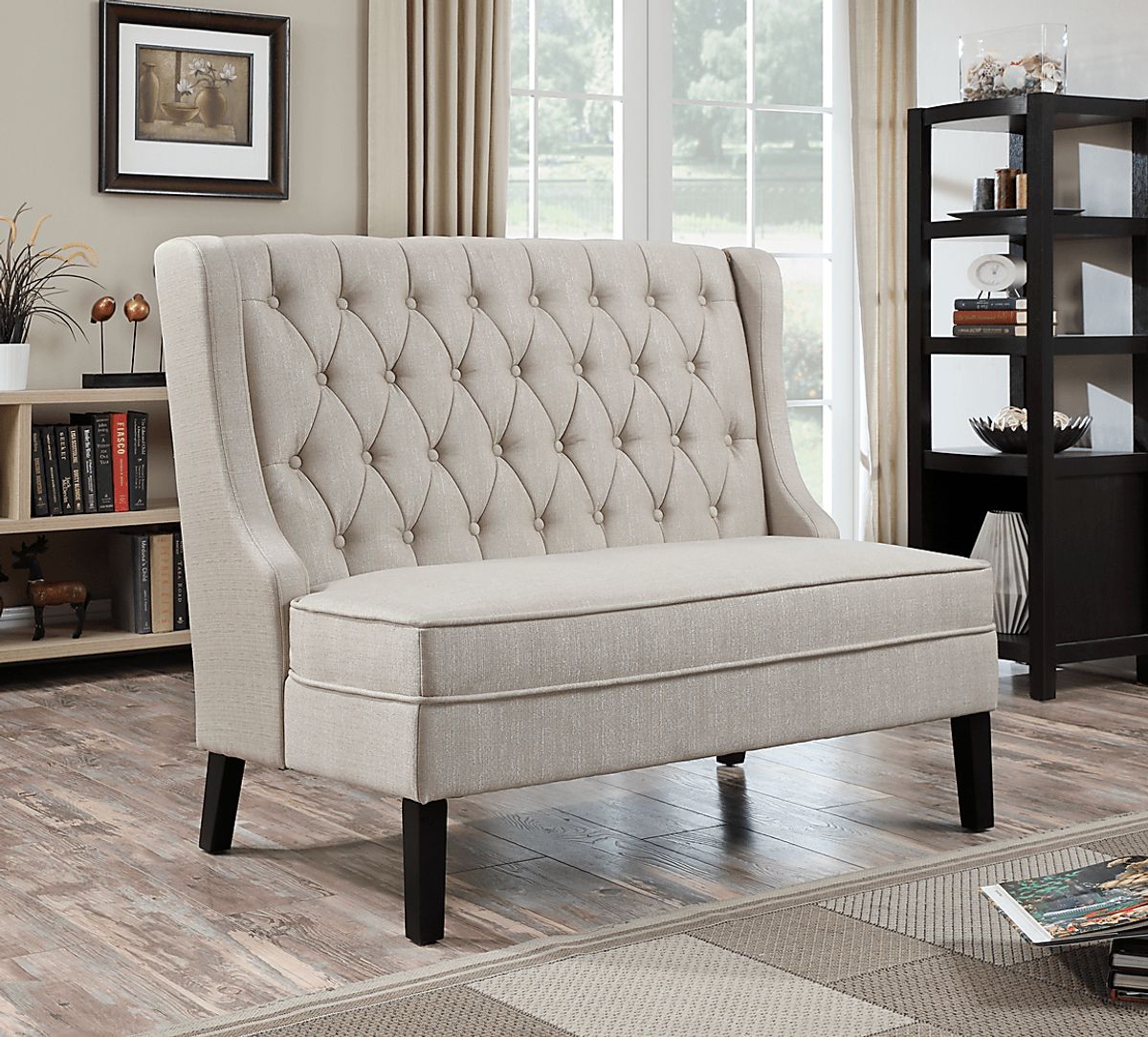 Adie Oatmeal Beige Banquette | Rooms to Go