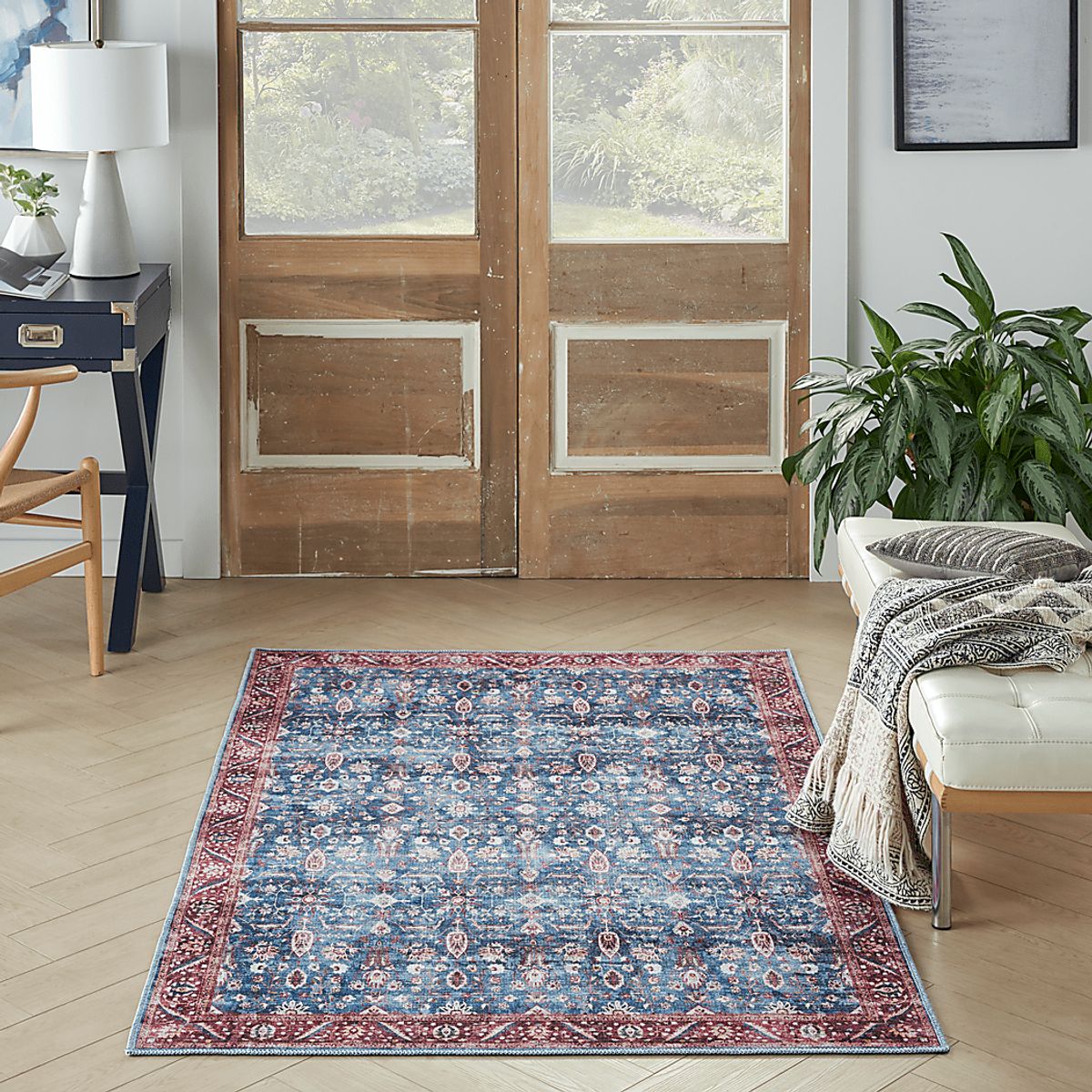Adosis Blue,Brick Blue,Red Rugs | Rooms to Go