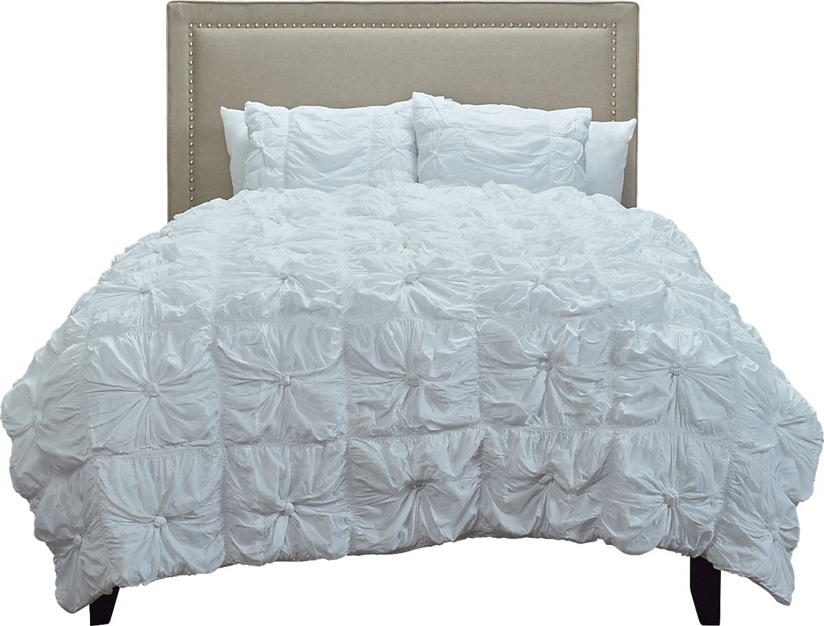 Adrina White 3 Pc Queen Comforter Set | Rooms to Go