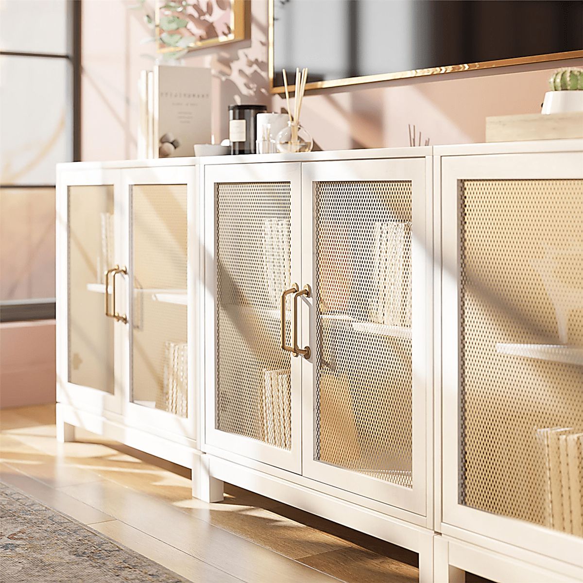 Aepena Ivory Light Wood,White Accent Cabinet | Rooms to Go