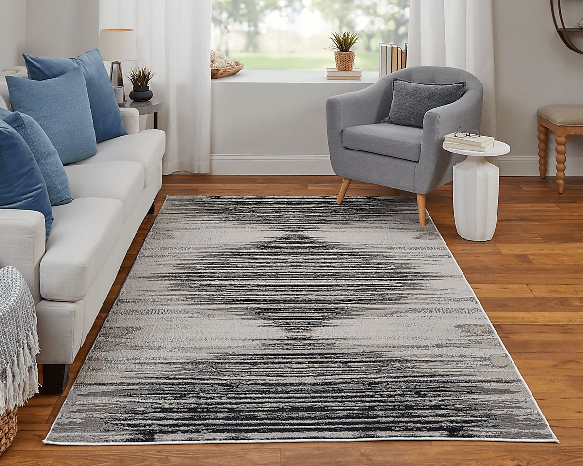 Aera Black,Silver,Taupe Beige,Black,Gray Rugs | Rooms to Go
