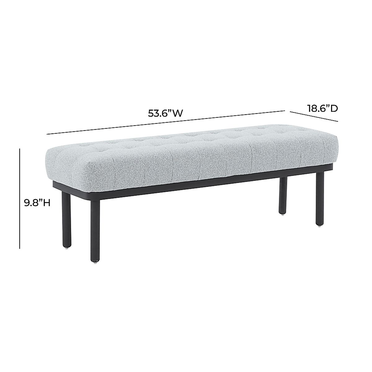 Afflerbaugh Gray Polyester Fabric Bench | Rooms to Go