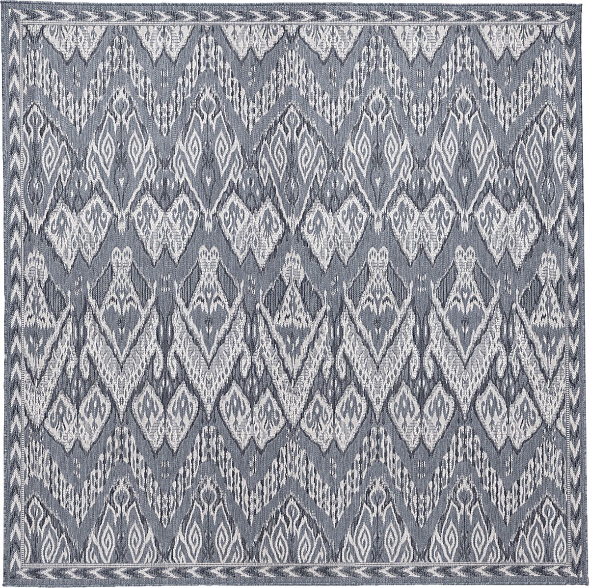 Agrippa Dark Blue Outdoor Rug | Rooms to Go