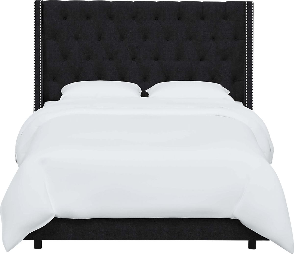 Aidyl Black Linen,Polyester Fabric Full Bed | Rooms to Go