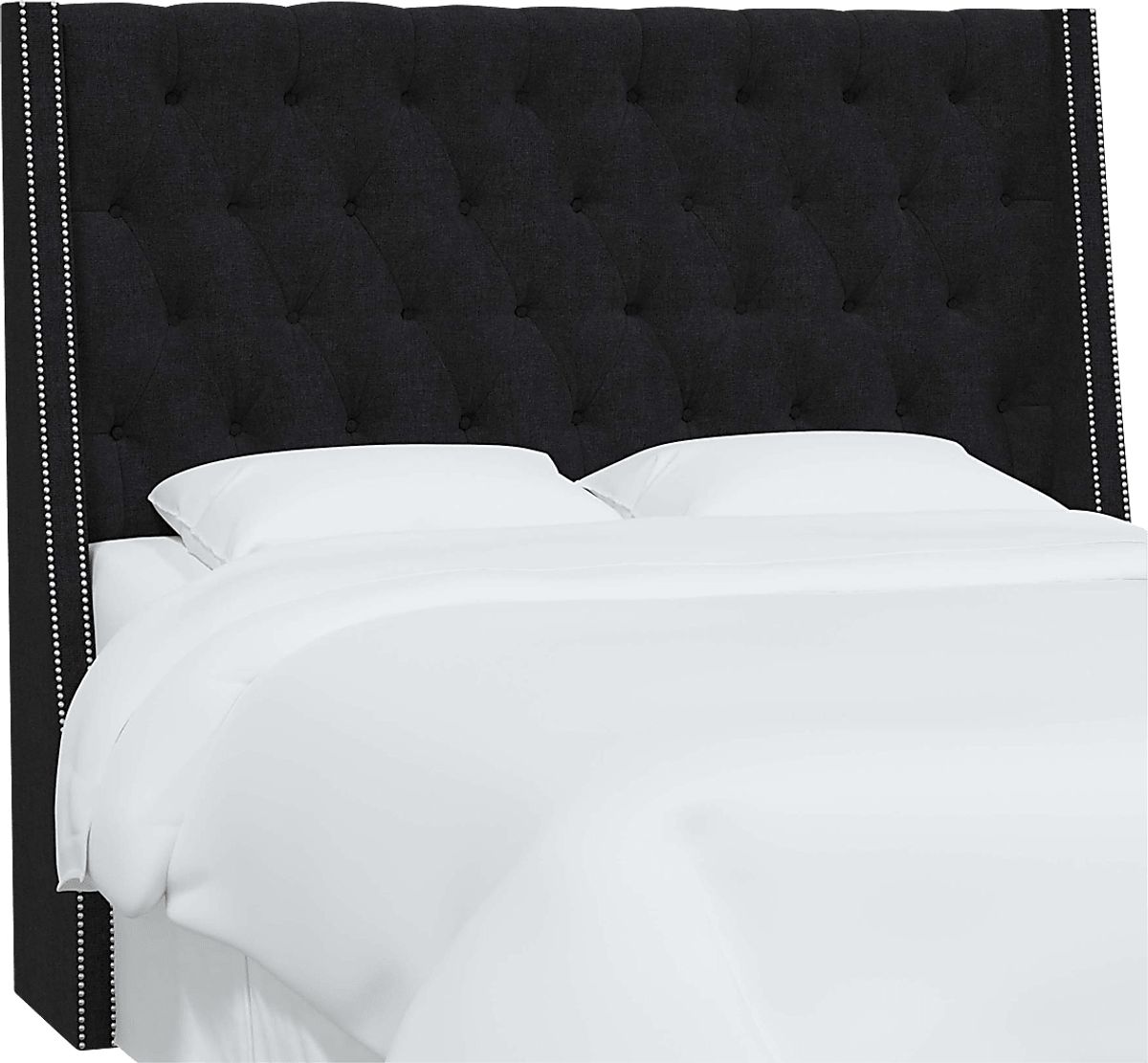 Aidyl Black Linen,Polyester Fabric Full Headboard | Rooms to Go