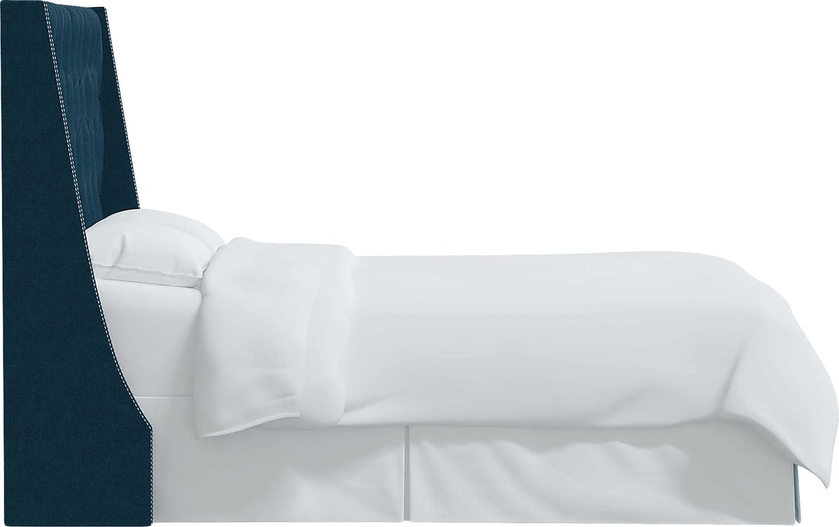 Aidyl Blue Linen,Polyester Fabric King Headboard | Rooms to Go