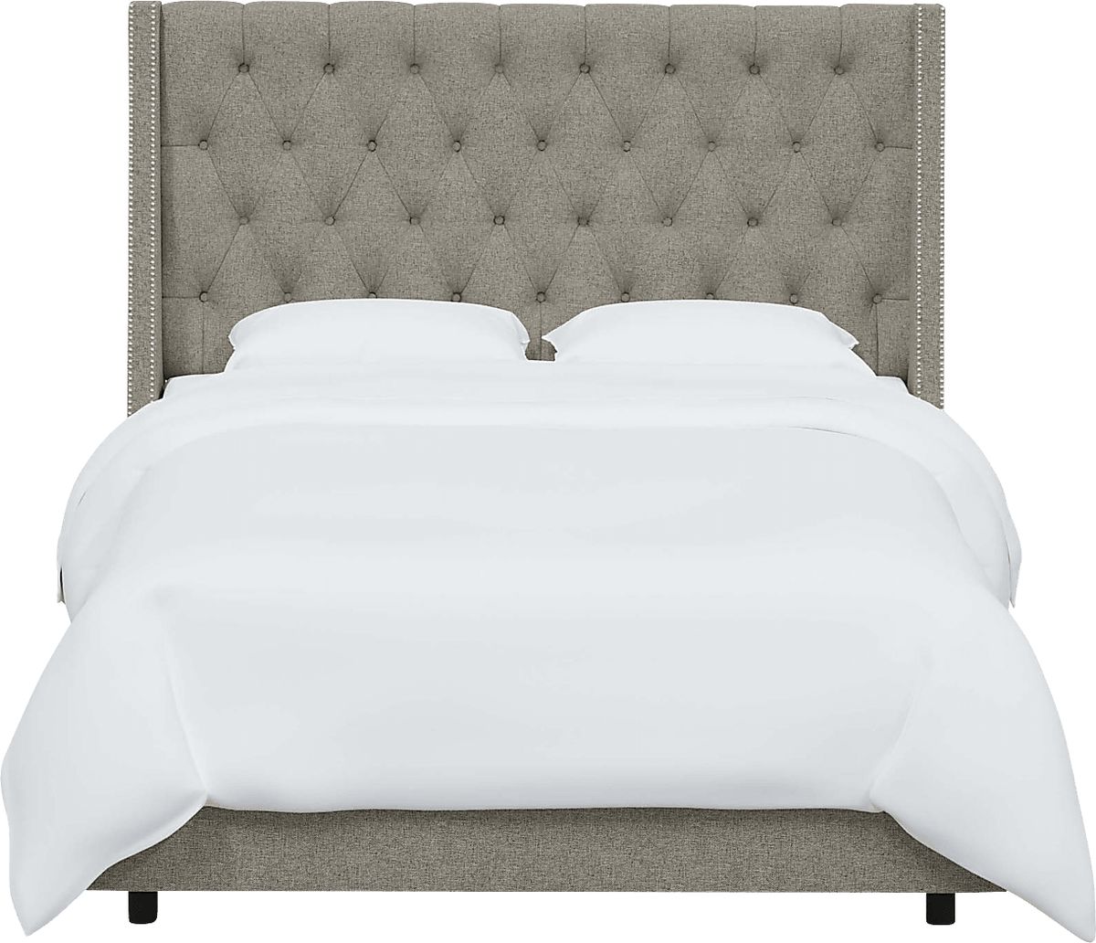 Aidyl Dark Gray Linen,Polyester Fabric King Bed | Rooms to Go