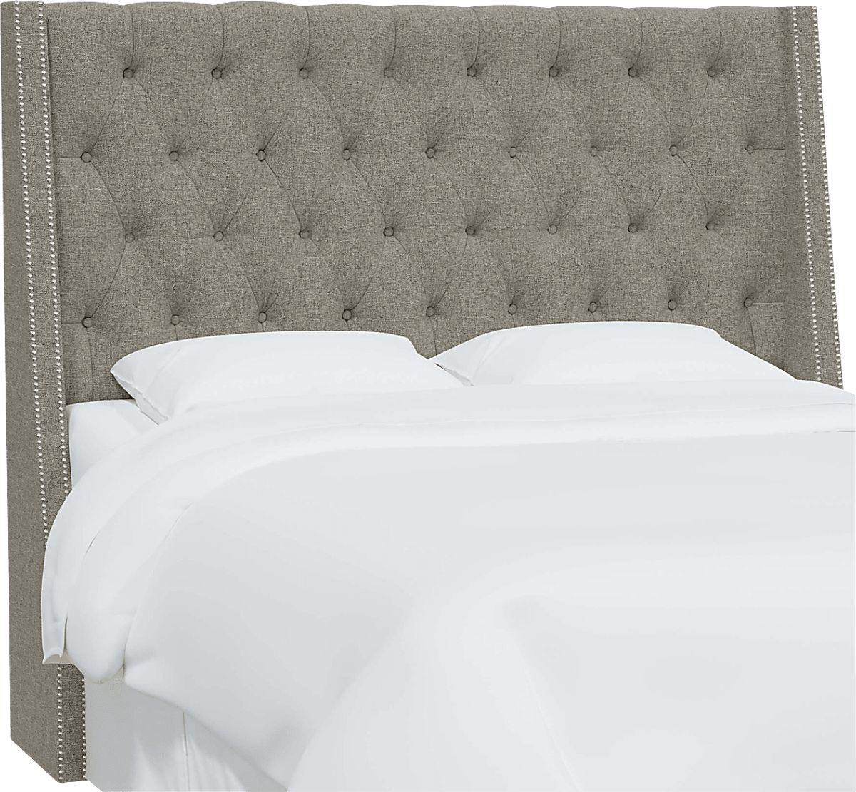 Aidyl Dark Gray Linen,Polyester Fabric Full Headboard | Rooms to Go