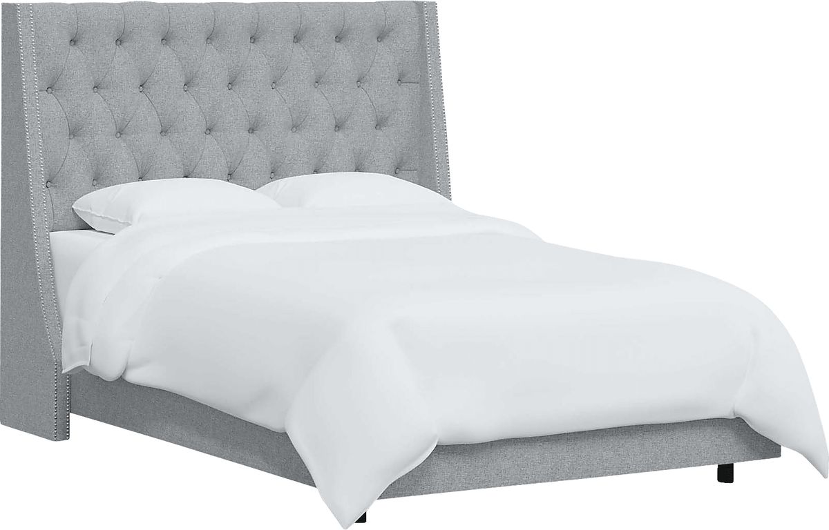Aidyl Light Gray Linen,Polyester Fabric Bed | Rooms to Go
