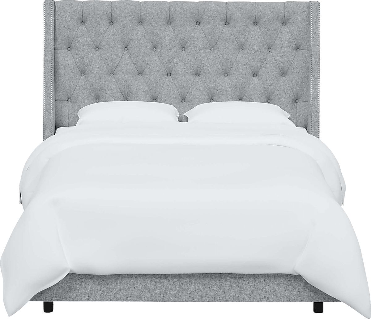 Aidyl Light Gray Linen,Polyester Fabric King Bed | Rooms to Go